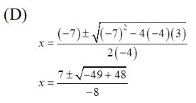 3.04 Solving Quadratic Equations by the Quadratic Formula