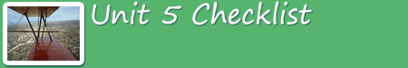 Unit 5 Checklist